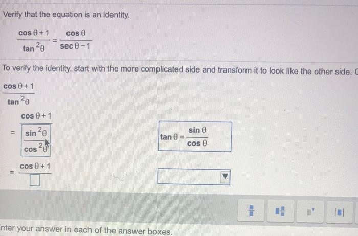 Solved Verify that the equation is an identity. cos + 1 cos | Chegg.com