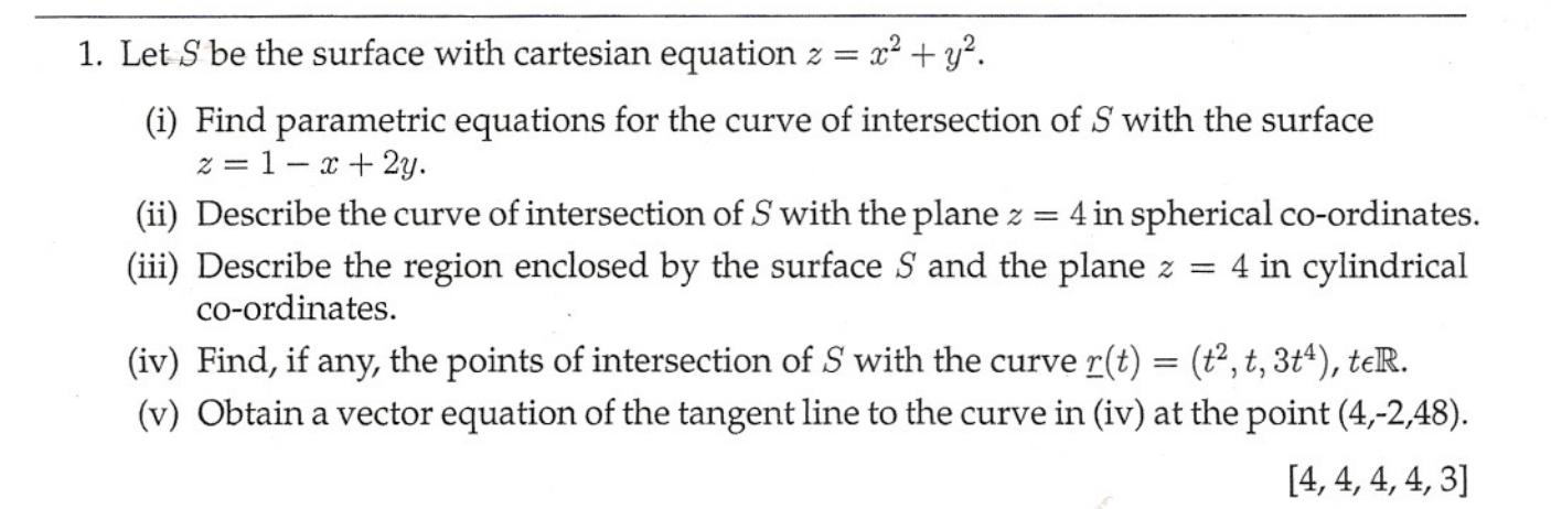 Solved Let S ﻿be the surface with cartesian equation | Chegg.com