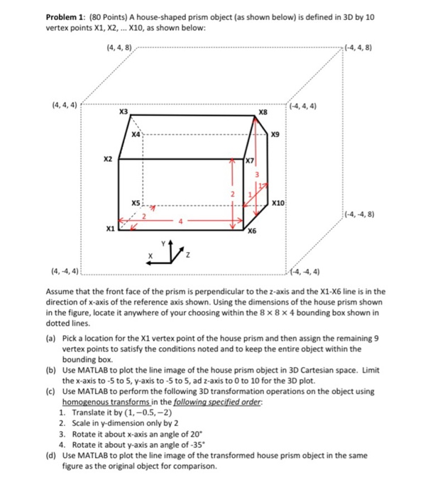 Problem 1: (80 Points) A house-shaped prism object | Chegg.com