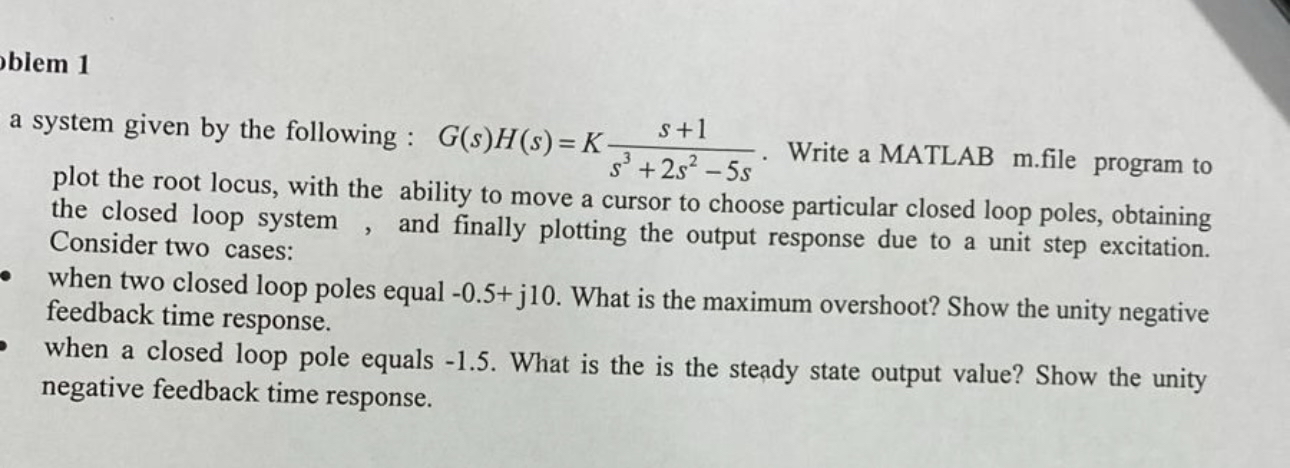 blem 1a system given by the following: | Chegg.com