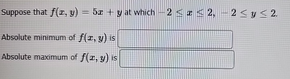 Solved Suppose that f(x,y)=5x+y ﻿at which | Chegg.com