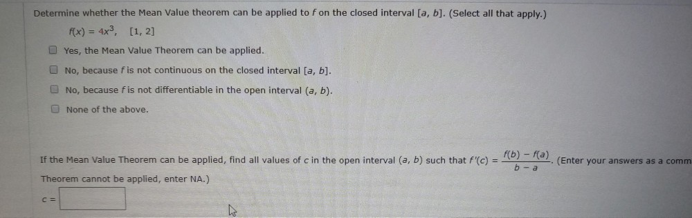 Solved Determine Whether The Mean Value Theorem Can Be 