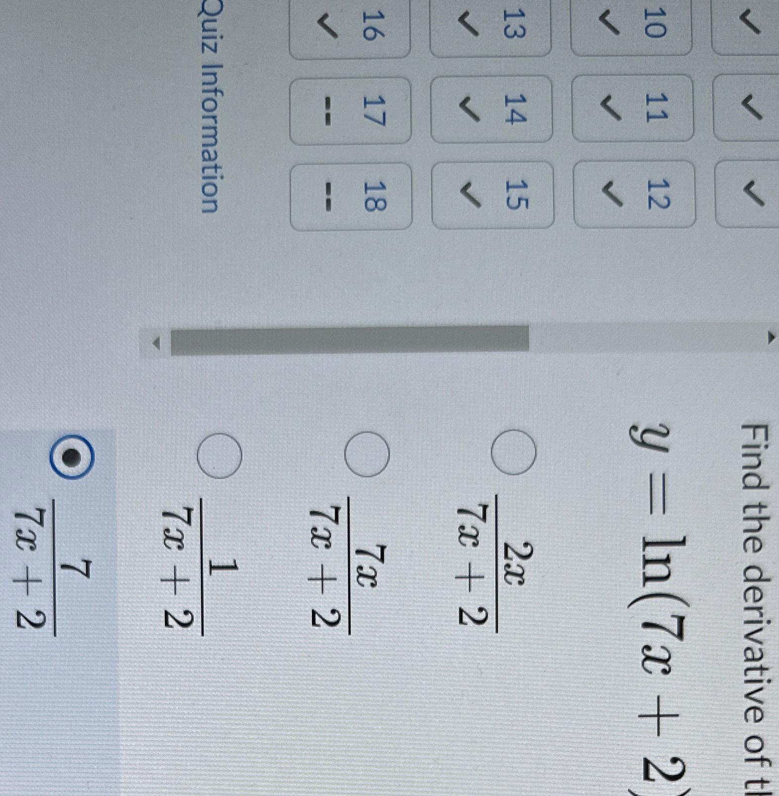 Solved Find the derivative of | Chegg.com
