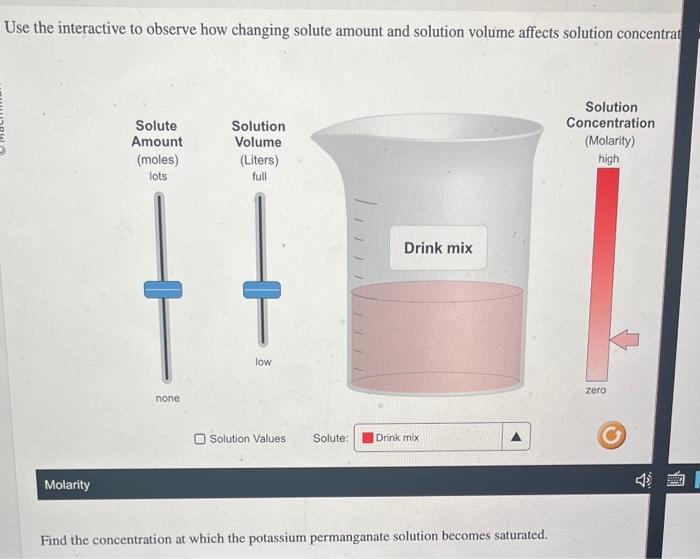 Use the interactive to observe how changing solute | Chegg.com