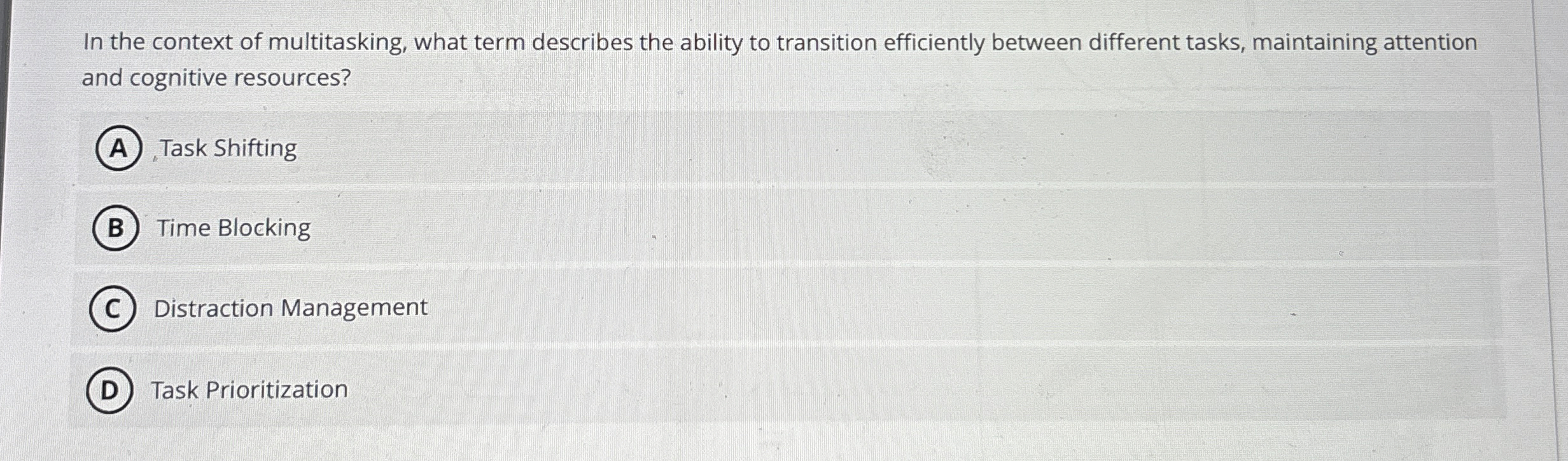 Solved In the context of multitasking, what term describes | Chegg.com