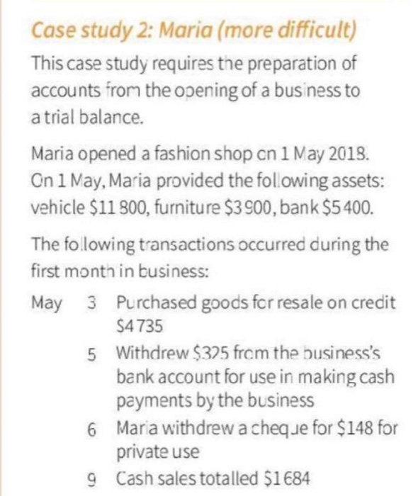 Solved Case study 2: Maria (more difficult) This case study | Chegg.com