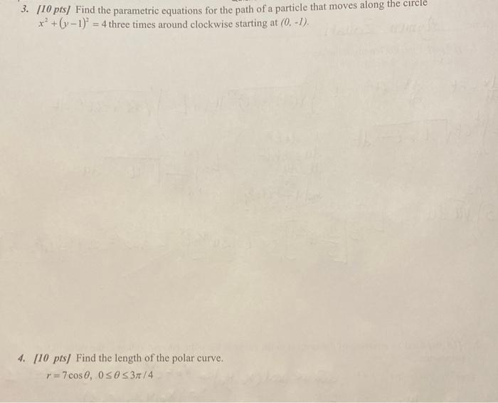 Solved 5. [10 pts ] Find the point(s) of intersection of the | Chegg.com