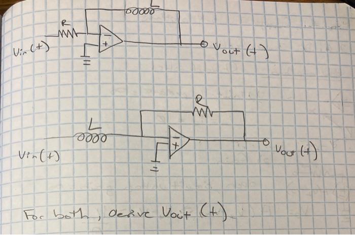 Solved For both, derive Vout (t) | Chegg.com
