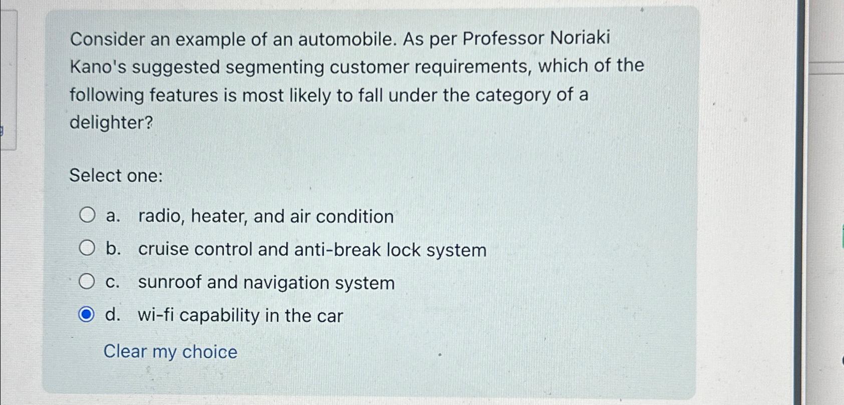 Solved Consider an example of an automobile. As per | Chegg.com
