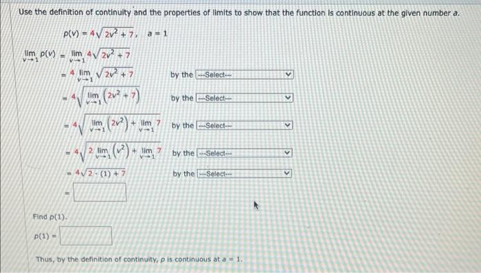 Solved Use the definition of continuity and the properties | Chegg.com
