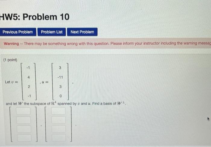 Solved HW5: Problem 10 Previous Problem Problem List Next | Chegg.com
