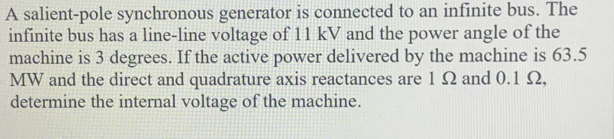 Solved A salient-pole synchronous generator is connected to | Chegg.com
