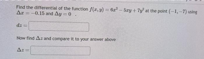 Solved Find the differential of the function | Chegg.com