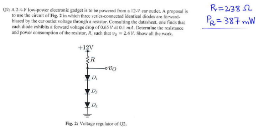 Solved Q2: A 2.4-V low-power electronic gadget is to be | Chegg.com