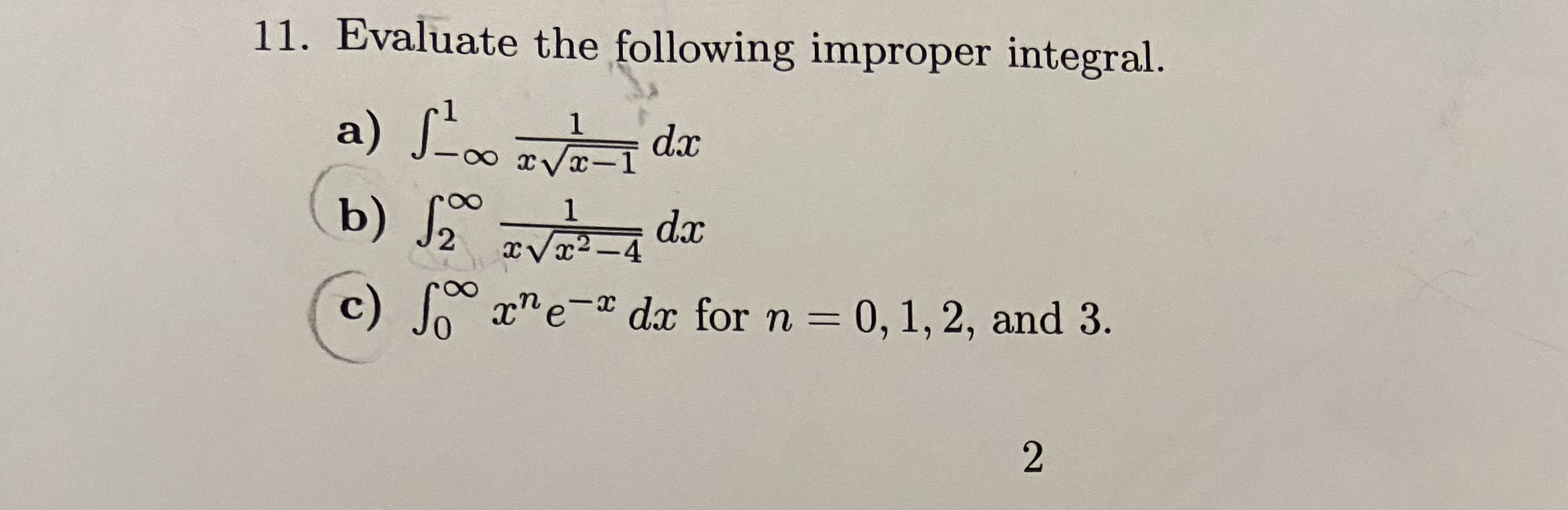 Solved Evaluate the following improper | Chegg.com