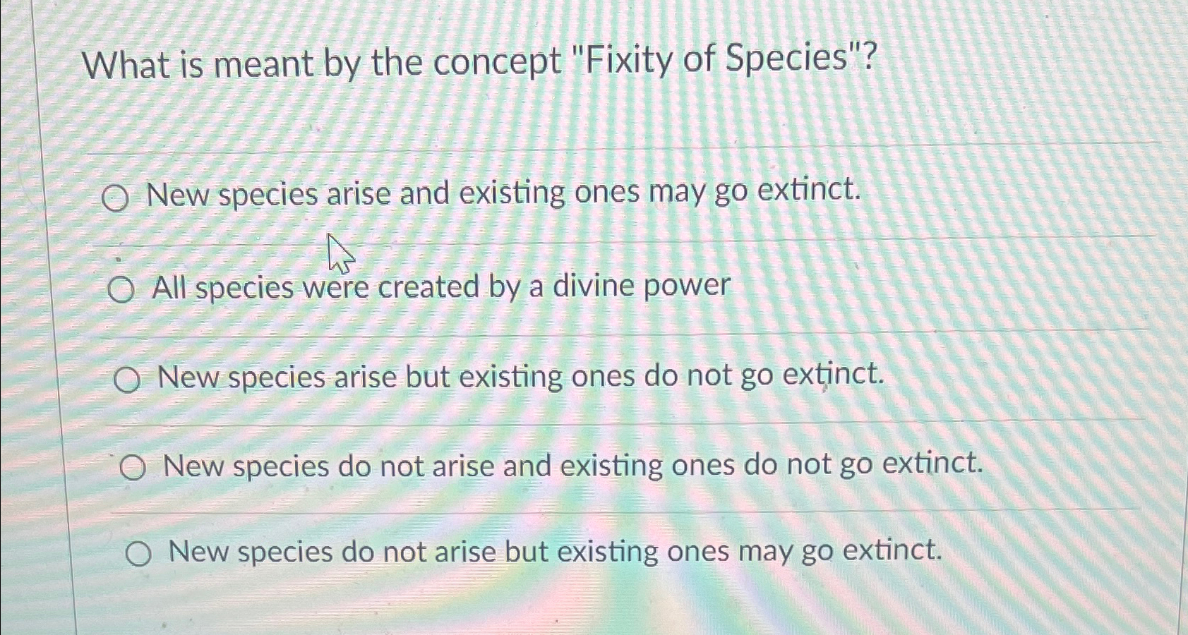 Solved What is meant by the concept "Fixity of Species"?New | Chegg.com