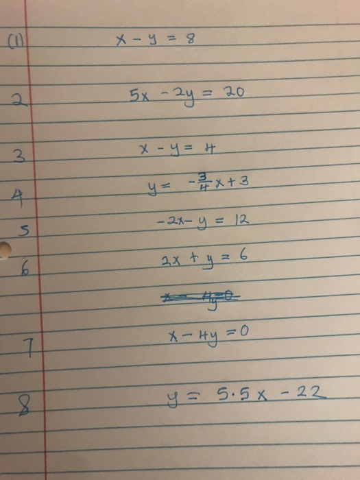 Solved graphing linear Equation in two variableschoose three | Chegg.com