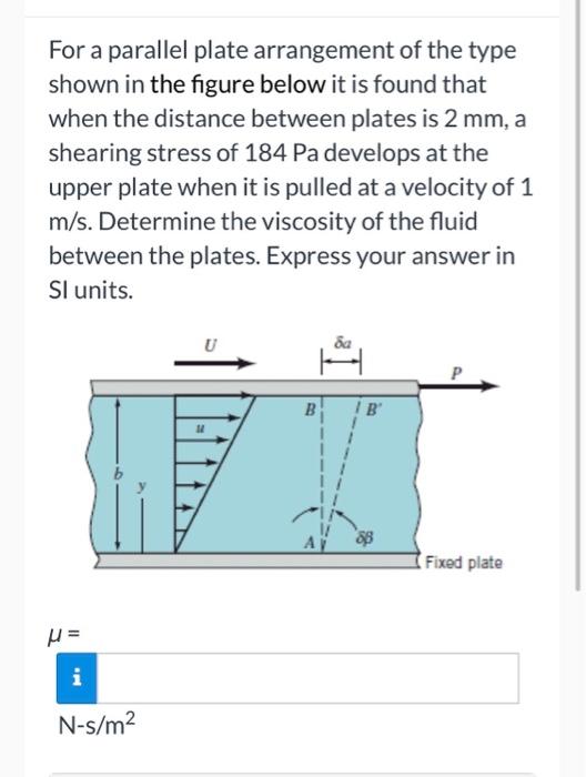 Solved For a parallel plate arrangement of the type shown in | Chegg.com