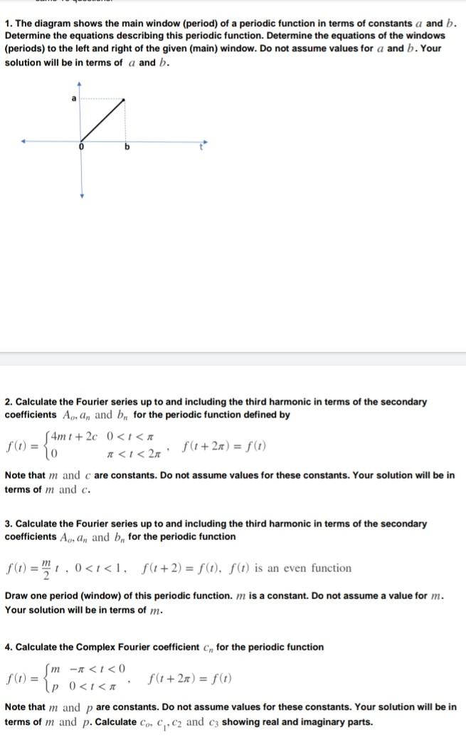Solved 1. The diagram shows the main window (period) of a | Chegg.com