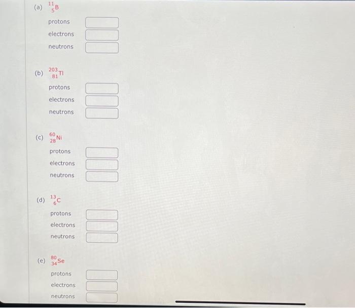 Solved protons electrons neutrons (b) 81203TI protons | Chegg.com