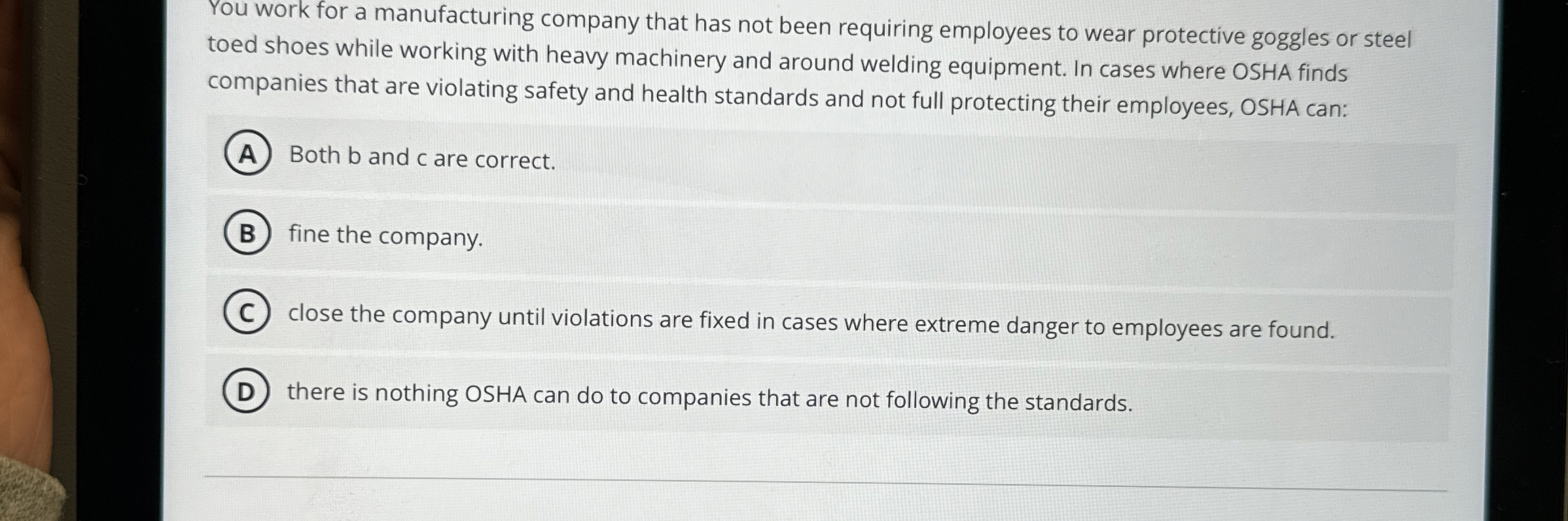 Solved You work for a manufacturing company that has not | Chegg.com