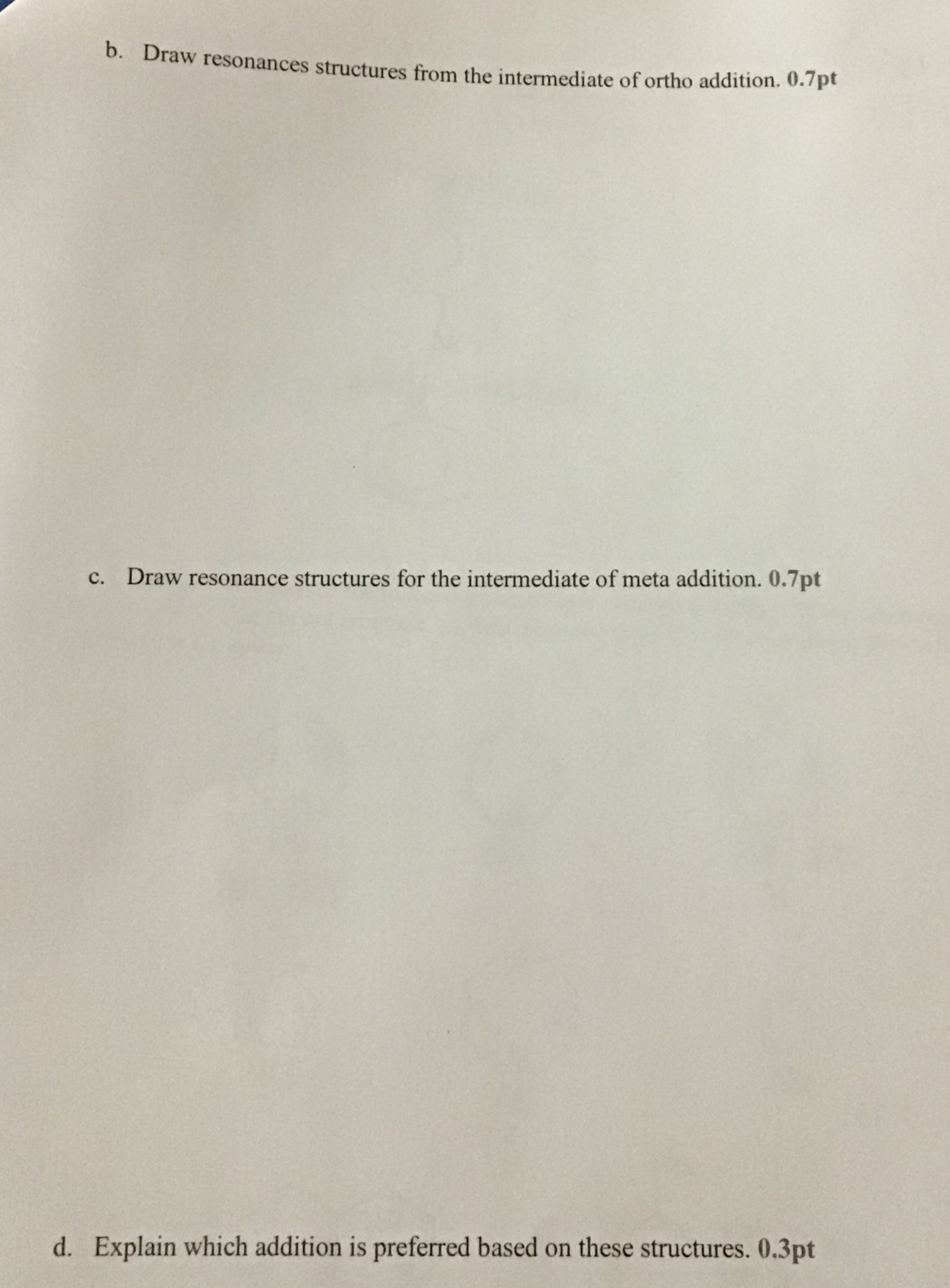 b. ﻿Draw resonances structures from the intermediate | Chegg.com