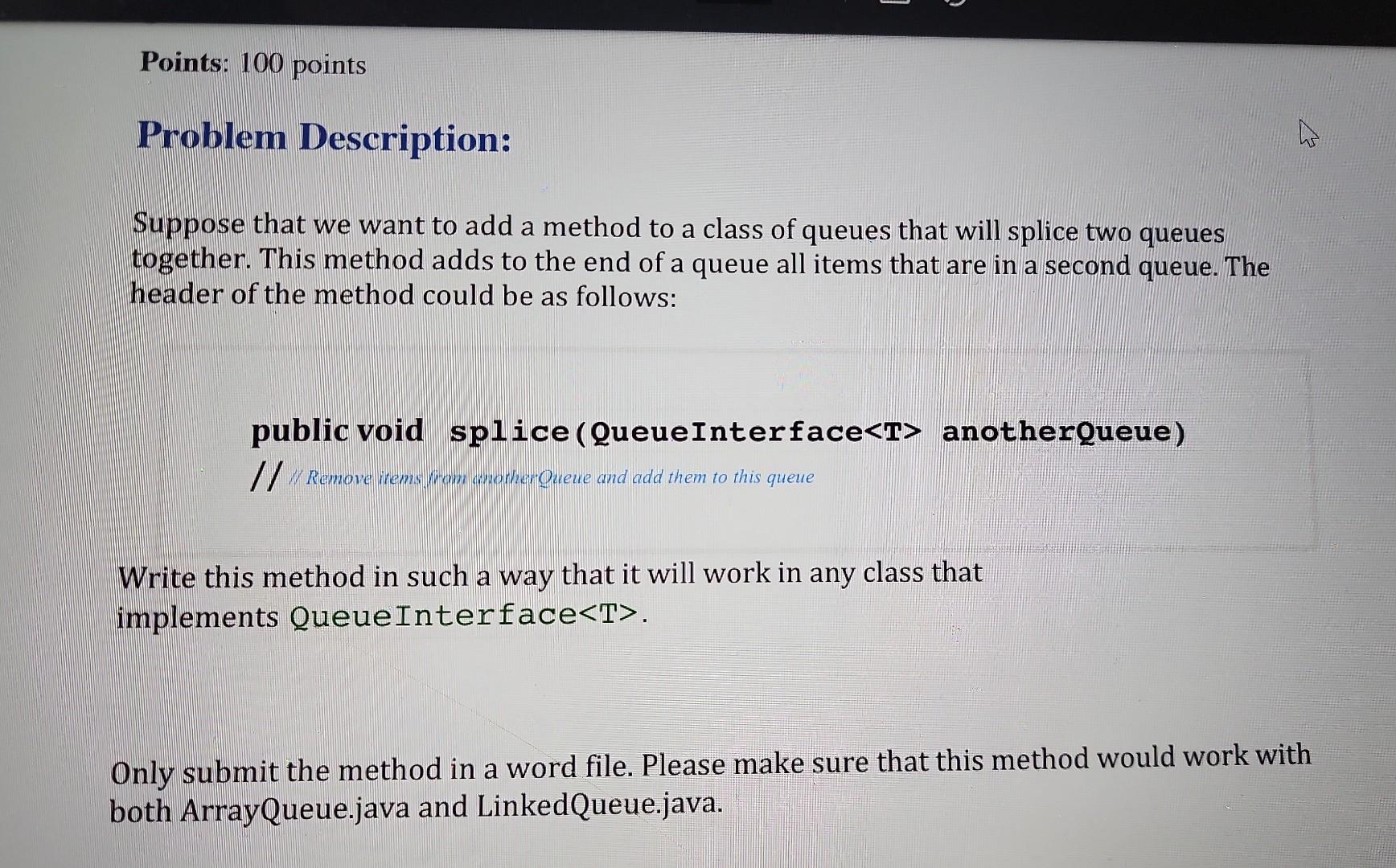 Solved Problem Description: Suppose that we want to add a | Chegg.com