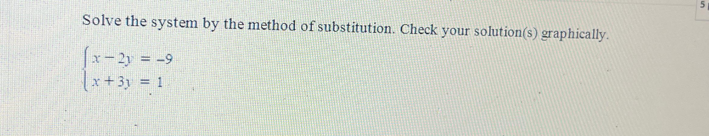 Solved Solve the system by the method of substitution. Check | Chegg.com