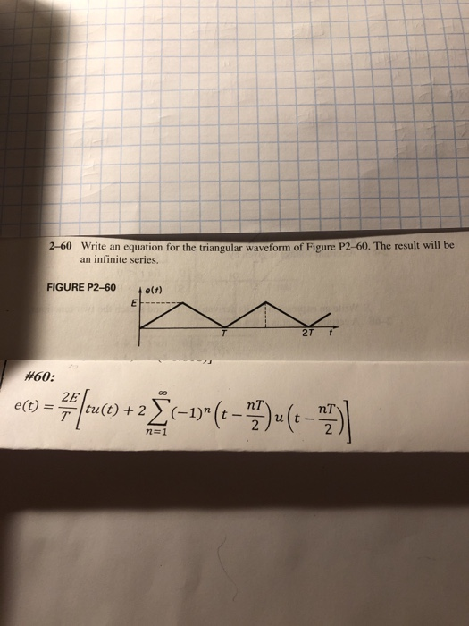 Solved 2-60 Write an equation for the triangular waveform of | Chegg.com
