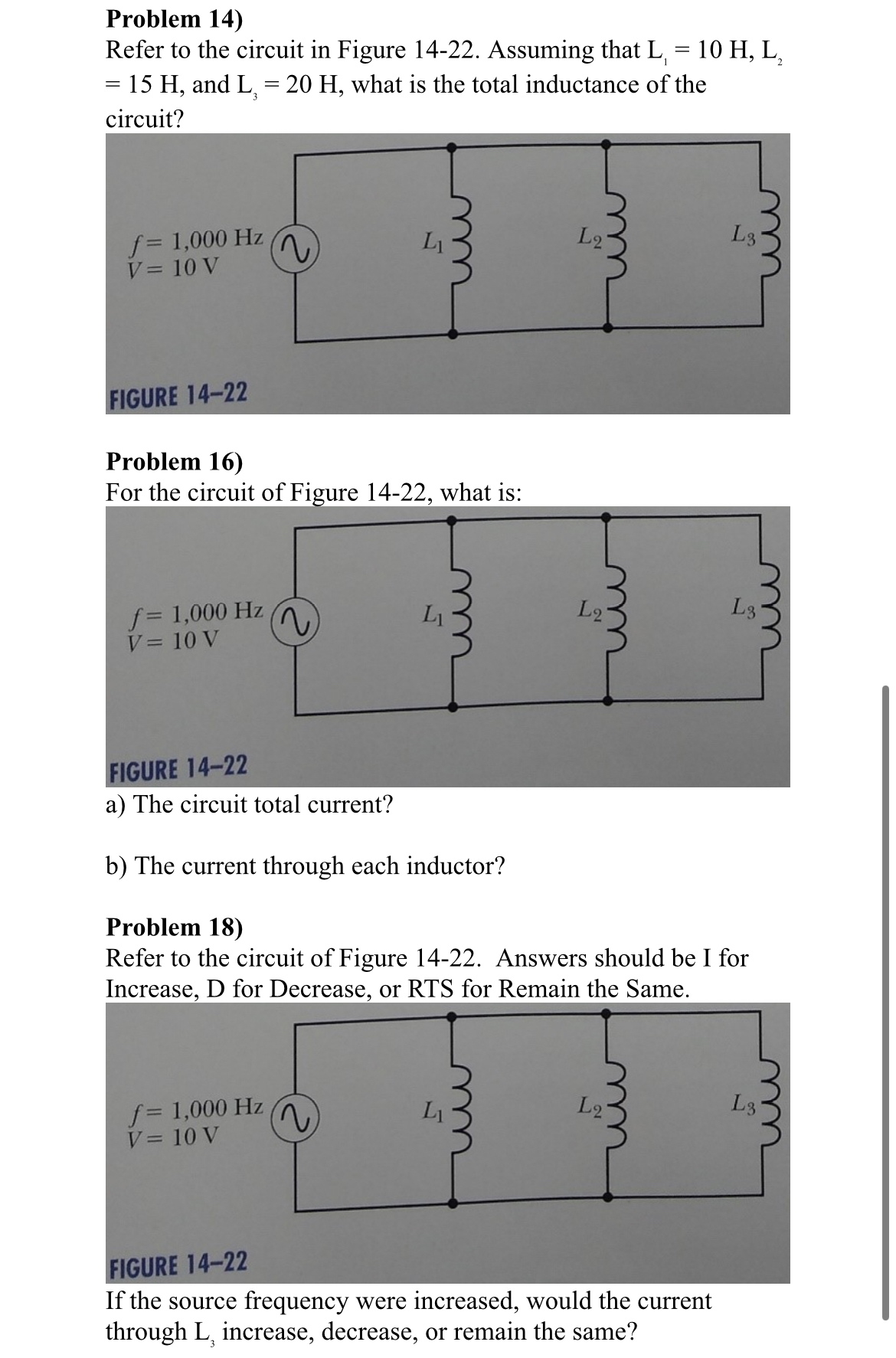 Solved Problem 14)Refer to the circuit in Figure 14-22. | Chegg.com