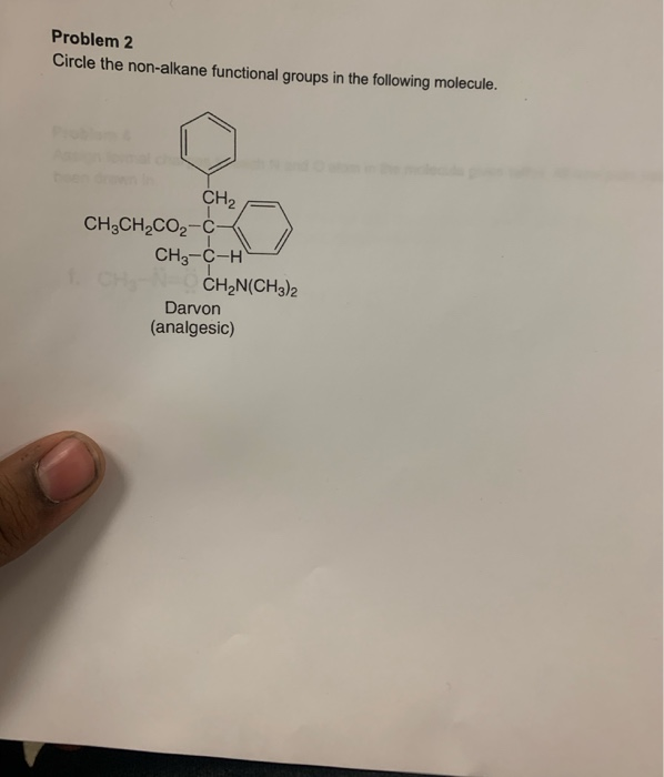 Solved Problem 2 Circle the non-alkane functional groups in | Chegg.com