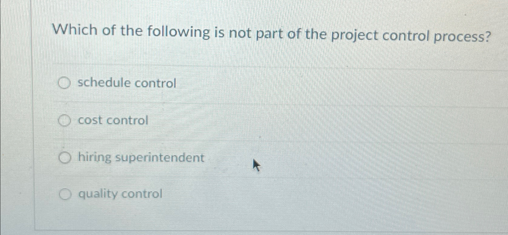 Solved Which of the following is not part of the project | Chegg.com