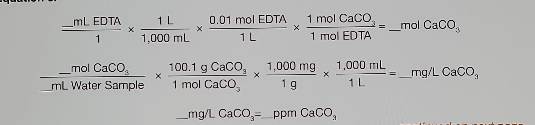 Solved Data Table 1: Complexometric Titration of Hard | Chegg.com