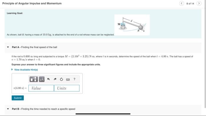 Solved Principle of Angular Impulse and Momentum 8 of 14 | Chegg.com