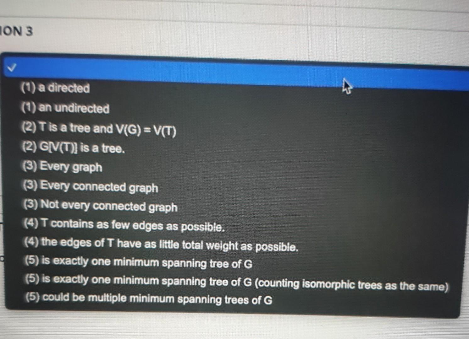 Solved QUESTION 3 (*) Let G be a subgraph sucl. graph. A | Chegg.com