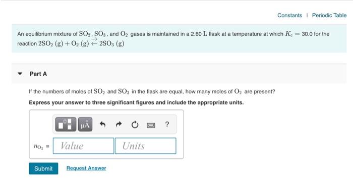 Solved Constants Periodic Table An equilibrium mixture of | Chegg.com