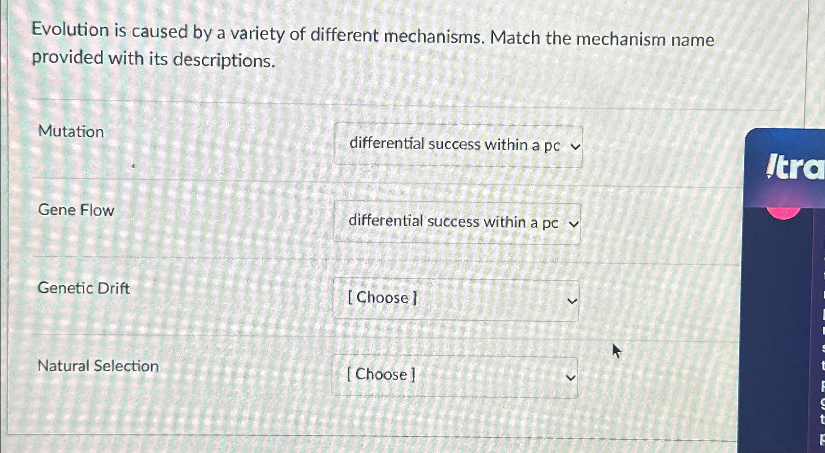 Solved Evolution is caused by a variety of different | Chegg.com