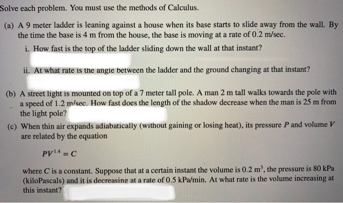 Solved Solve each problem. You must use the methods of | Chegg.com