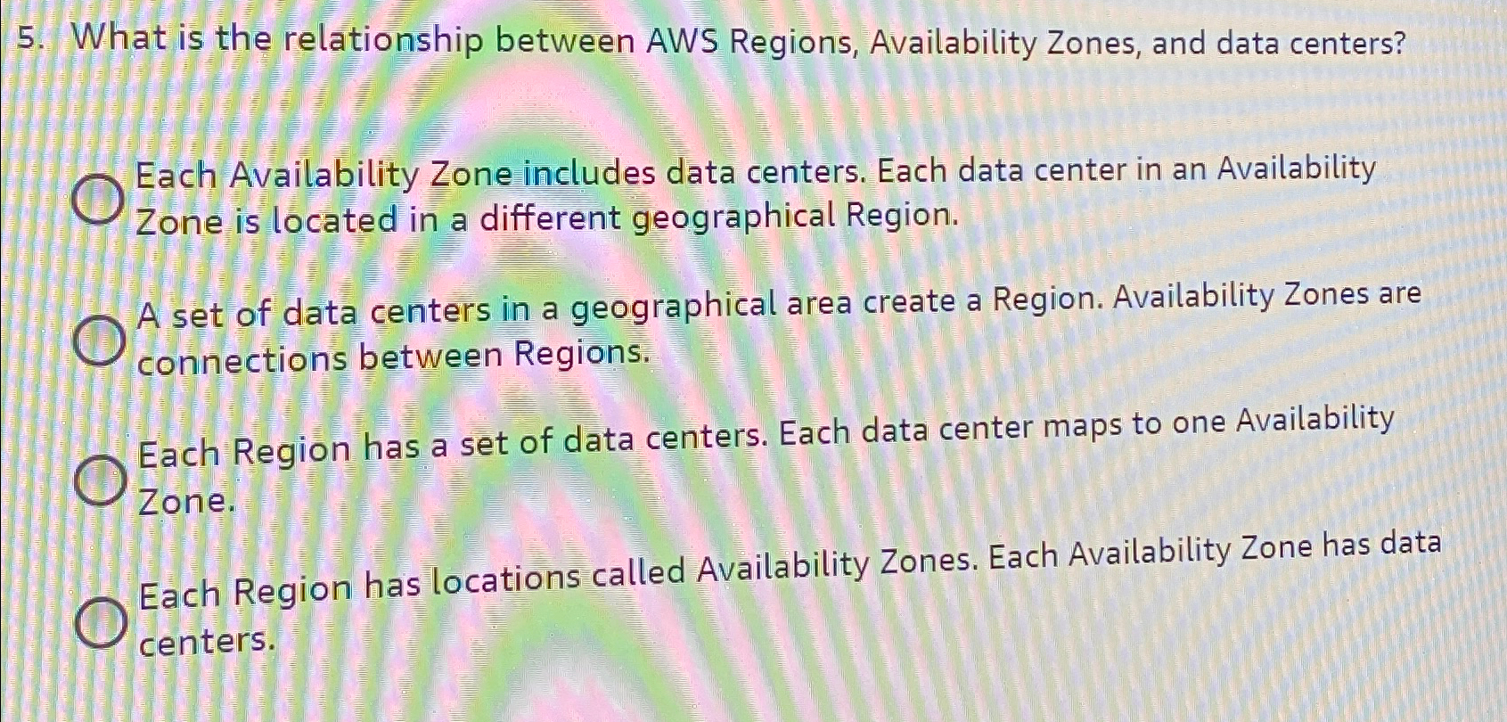 Solved What is the relationship between AWS Regions, | Chegg.com
