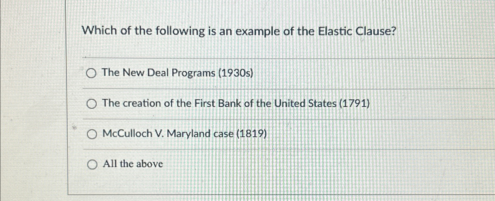 Solved Which of the following is an example of the Elastic | Chegg.com