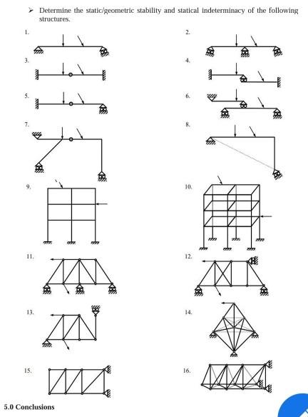 Solved Determine the static/geometric stability and statical | Chegg.com