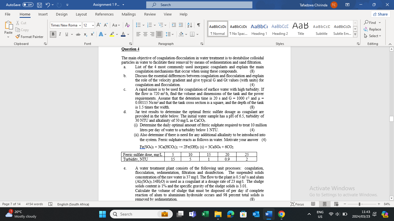 Solved The main objective of coagulation-flocculation in | Chegg.com