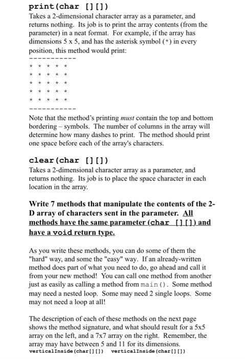 Solved Objective Use Static Class Methods To Create And 