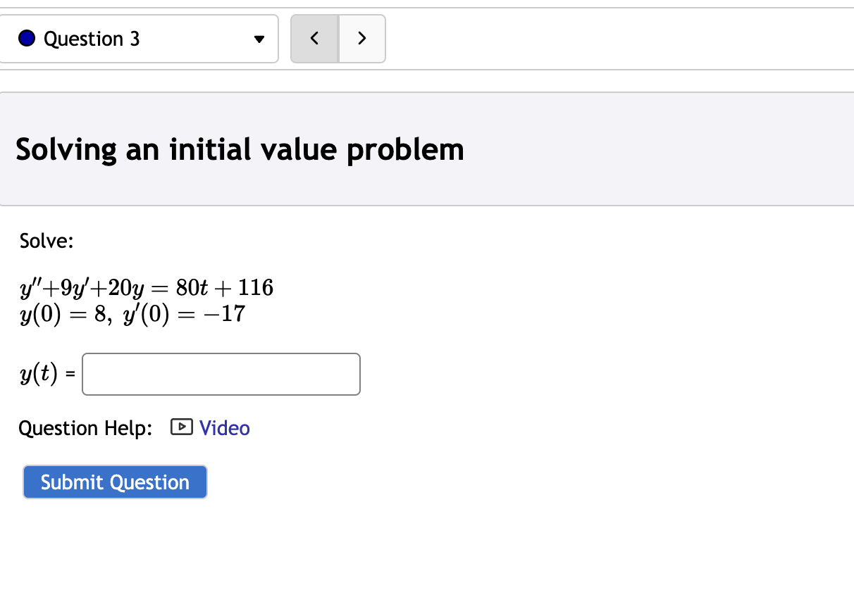 Solved Solving an initial value | Chegg.com