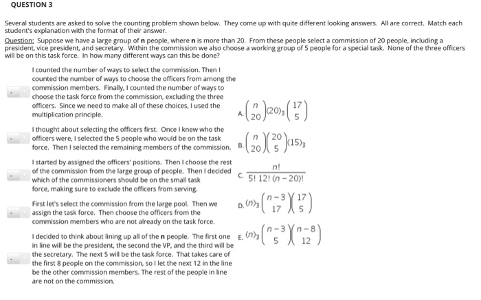Solved This is a matching problem, please match A, B C, D, E | Chegg.com