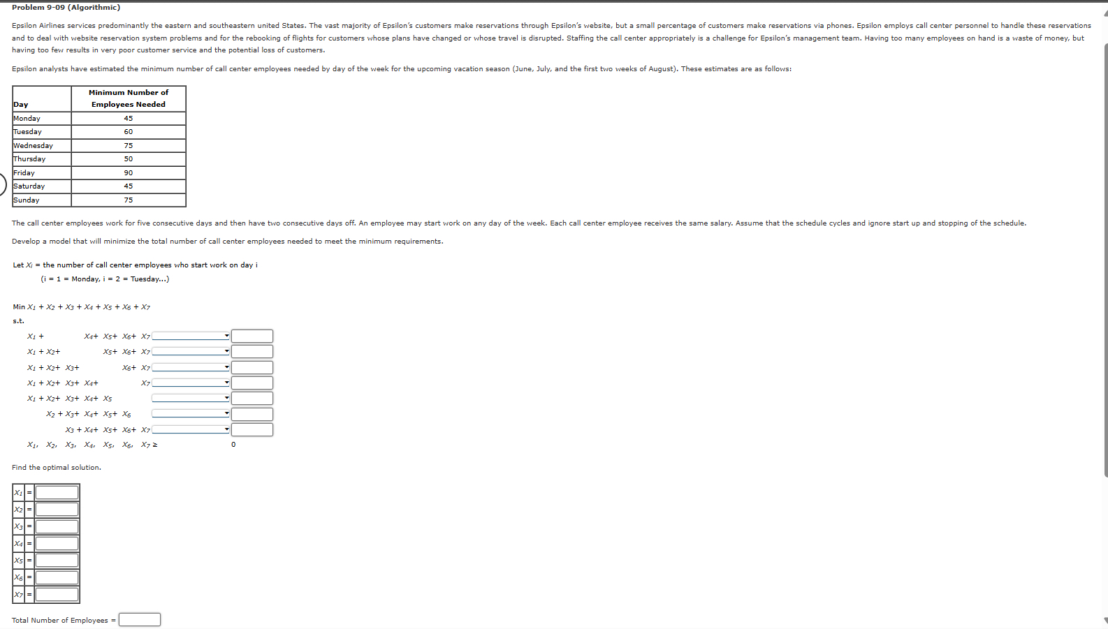 Solved Problem 9-09 (Algorithmic) ﻿having too few results in | Chegg.com