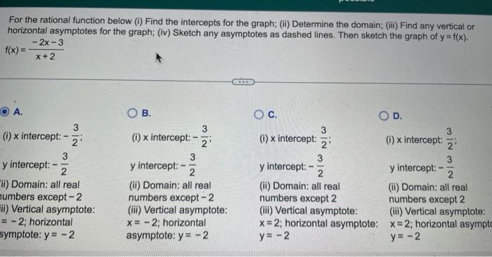Solved For the rational function below (1) Find the | Chegg.com
