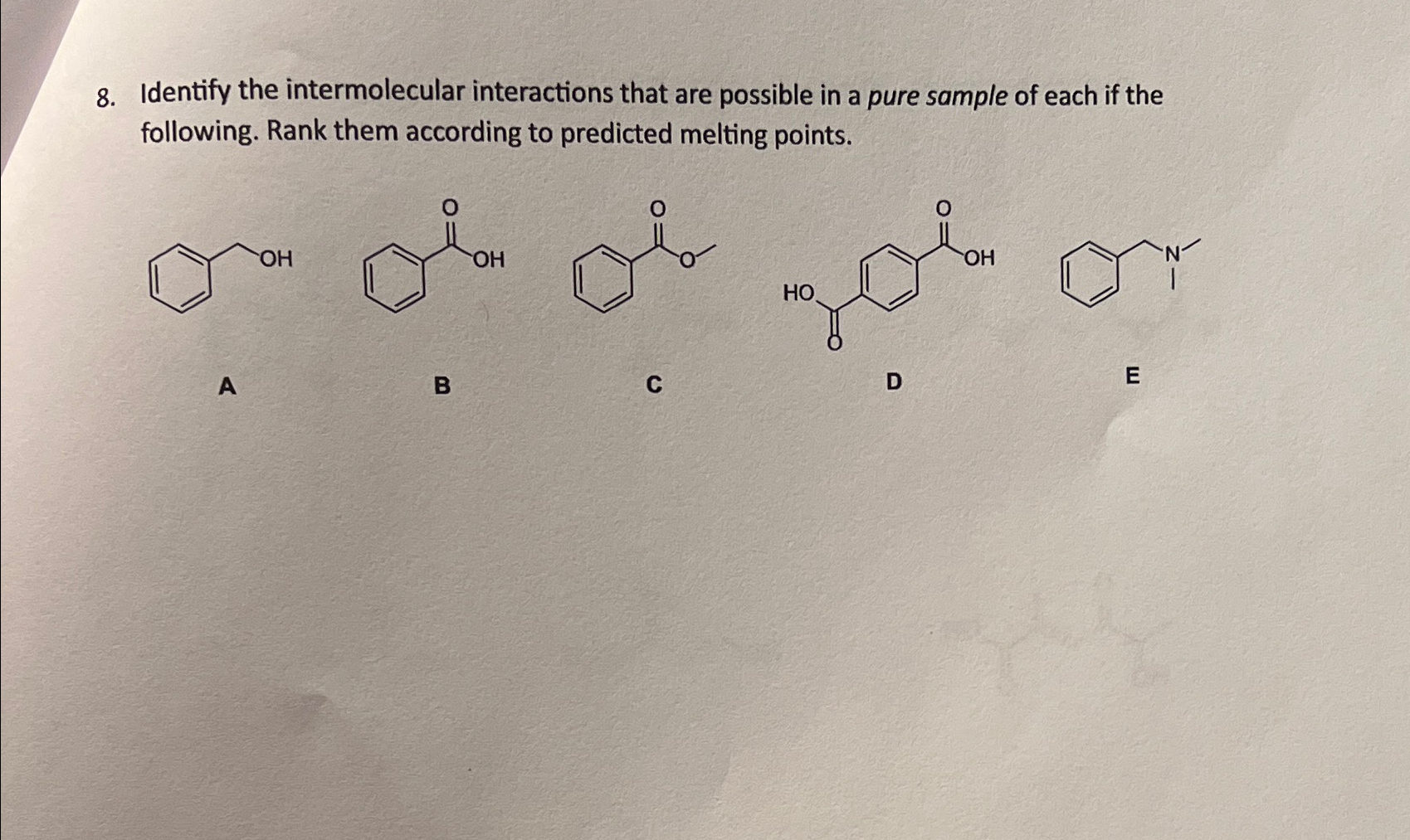 Solved Identify the intermolecular interactions that are | Chegg.com
