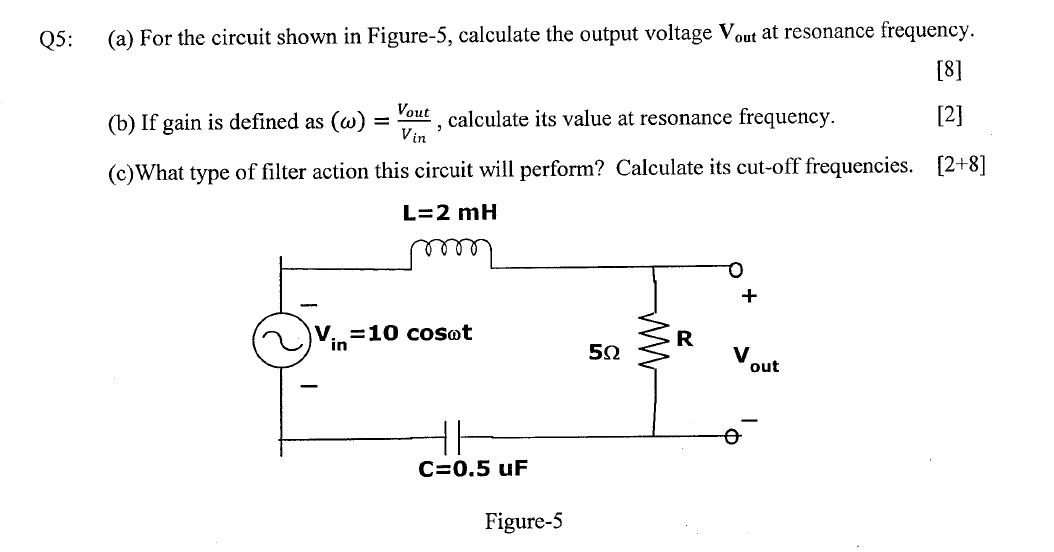 Solved Q5: (a) ﻿For the circuit shown in Figure-5, | Chegg.com