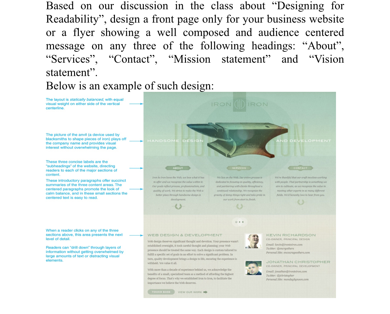 Solved Based on our discussion in the class about "Designing | Chegg.com